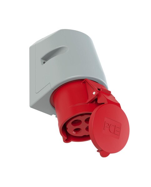 PCE-124-6ttv PCE Electric CEE-wall socket 32A 4P 6h IP44 | SHOWTECHNIX