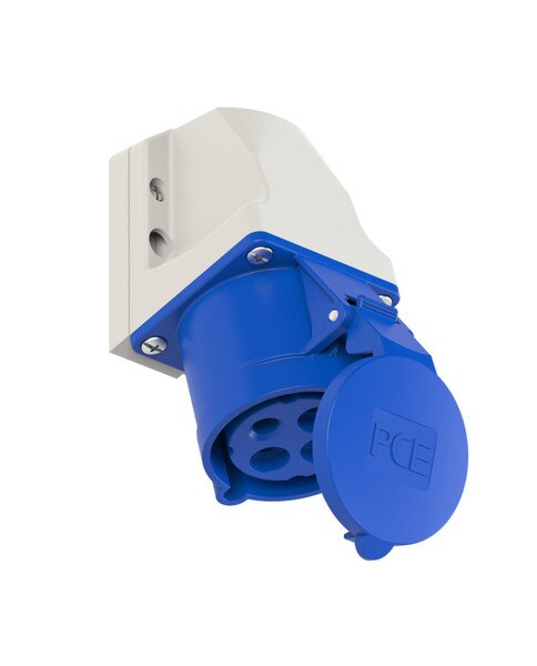 PCE-124-9k - CEE wall mounted socket (compact) 32A 4p 9h IP44