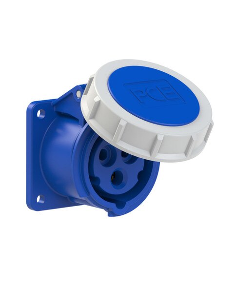 PCE 16A 3-Pin CEE Flanged Socket 6h IP67 | SHOWTECHNIX