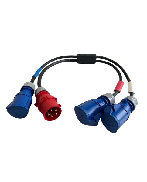 32A 3 Phase Y Splitter Lead - 32A 5 Pin Ceeform to 3 x 32A Single Phase ...