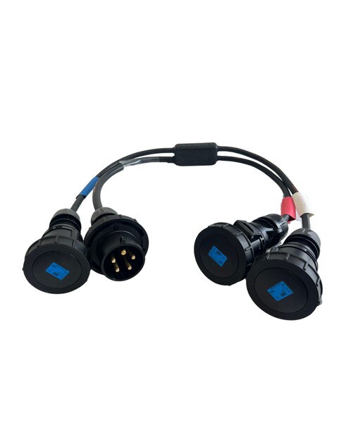 32A 3 Phase Y Splitter Lead - 32A 5 Pin Ceeform to 3 x 32A Single Phase ...