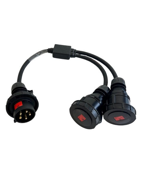 MOULDED Y SPLIT 3 Core 4.0mm 32A Single Phase with PCE connectors IP67 ...