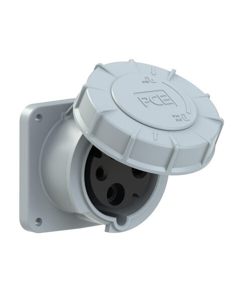 PCE-333-3 - CEE-flanged socket straight (100x100) 63A 3p 3h IP67 POWER ...