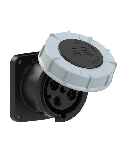 PCE-3345-7 - CEE-flanged socket straight (100x100) 63A 4p 7h IP67 Pilot ...