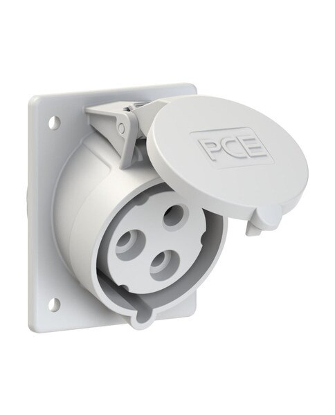 PCE-423-1 CEE-flanged socket sloping 32A 3p IP44 | SHOWTECHNIX