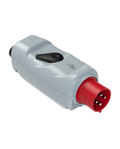 PCE-54724530 - CEE-phase inverter plug with switch (ON-OFF) 32A 4p 6h IP44