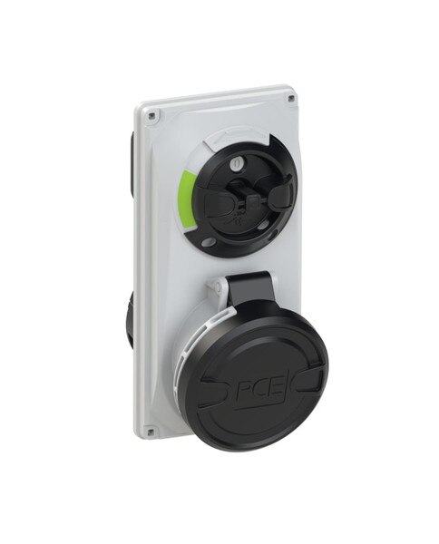 PCE-6024-7 - CEE-switched interlocked socket compact 32A 4p 7h IP44/IP54