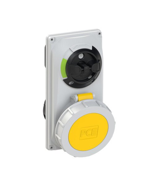 PCE-60232-4 - CEE-switched interlocked socket compact 32A 3p 4h IP66/IP67