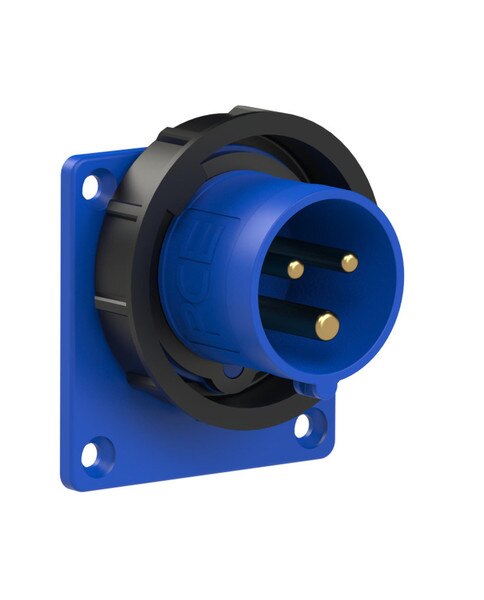 PCE-61392-6 - CEE-inlet flange 75x75 straight 20A 2P3W 6h IP67 UL