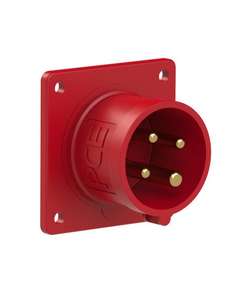 PCE-6149-7 - CEE-inlet flange 70x70 straight 20A 3P4W 7h IP44 UL