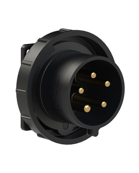 PCE-62592-5 - CEE-inlet flange 75x75 straight 30A 4P5W 5h IP67 UL