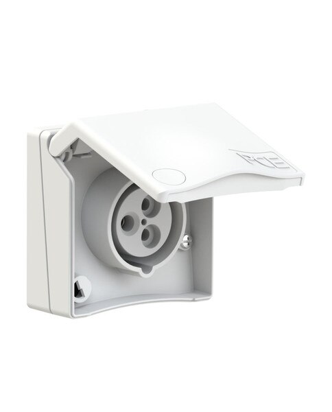 PCE-843-9v - CEE-flanged socket Design 16A 3p 9h IP44 (white)