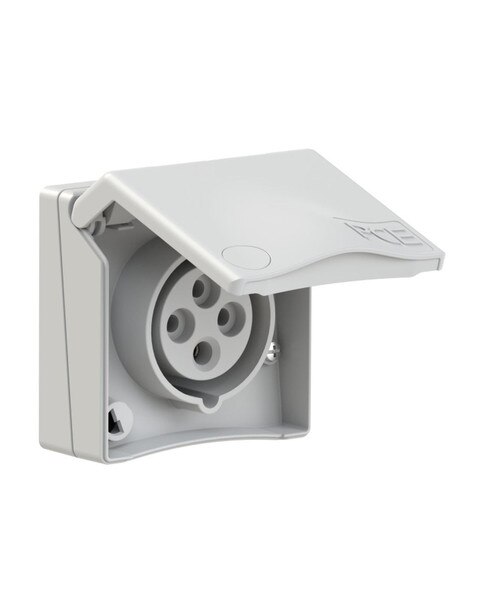 PCE-844-6gv - CEE-flanged socket Design 16A 4p 6h IP44 (grey)