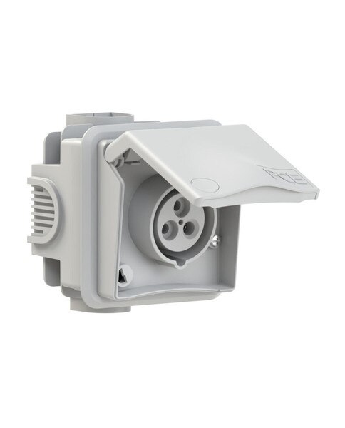 PCE-883-4gv - CEE-flush socket outlet incl. flush socket Design 16A 3p ...