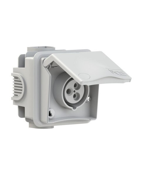 PCE-883-9gv - CEE-flush socket outlet incl. flush socket Design 16A 3p ...