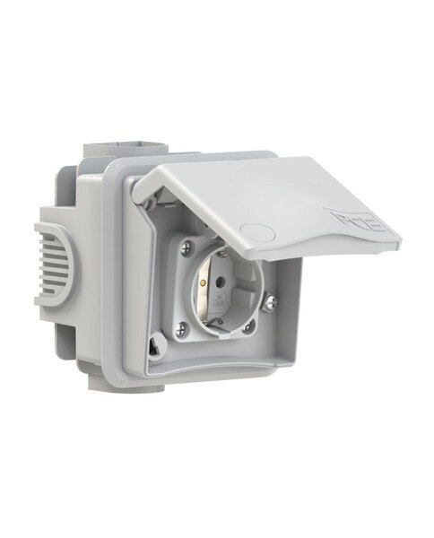 PCE-8830gv - Schutzkontakt-Unterputzsteckdose inkl. UP-Dose Design IP44 ...