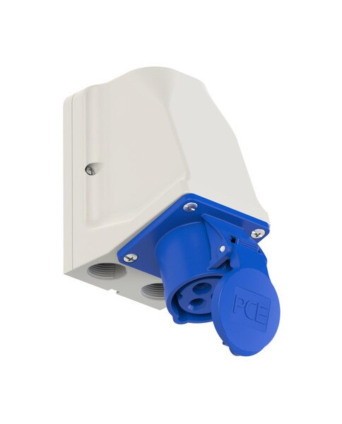 PCE-913-6 - CEE-wall mounted socket wiring through 16A 3p 6h IP44