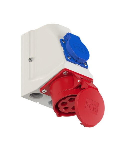 PCE-9215-6w CEE Socket Combo 16A 5p 6h IP44 | SHOWTECHNIX