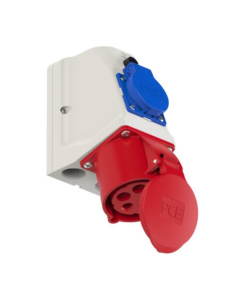 PCE-9225-6wv CEE Socket Combo 32A 5p 6h IP44 | SHOWTECHNIX
