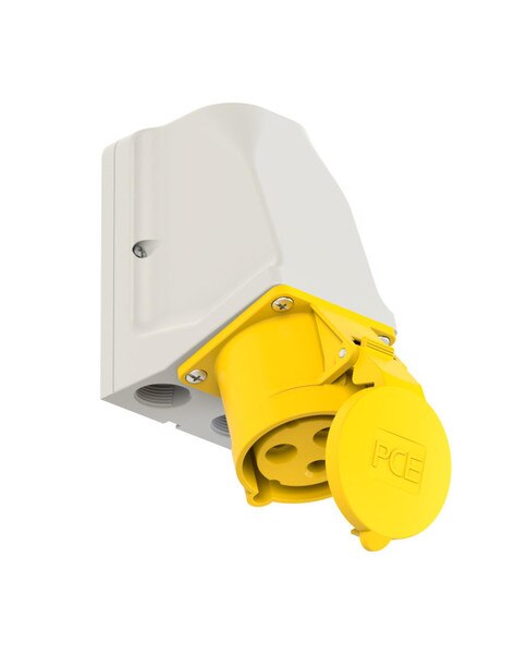 PCE-923-4v - CEE-wall mounted socket wiring through 32A 3p 4h IP44