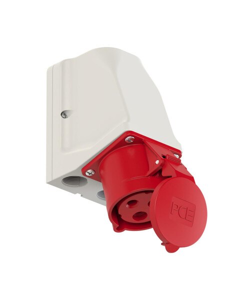 PCE-923-9 - CEE-wall mounted socket wiring through 32A 3p 9h IP44