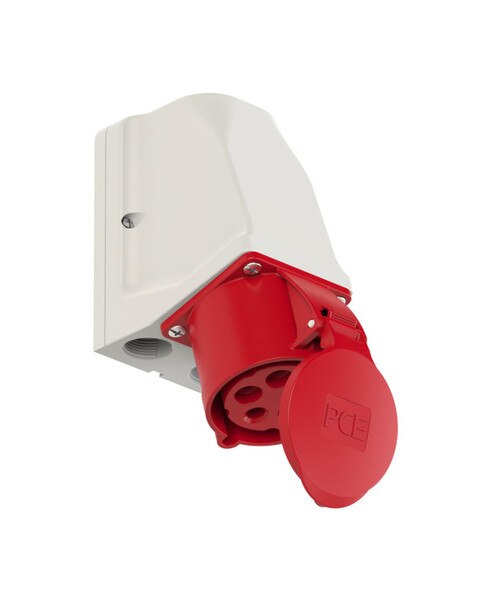 PCE-925-6 - CEE-wall mounted socket wiring through 32A 5p 6h IP44