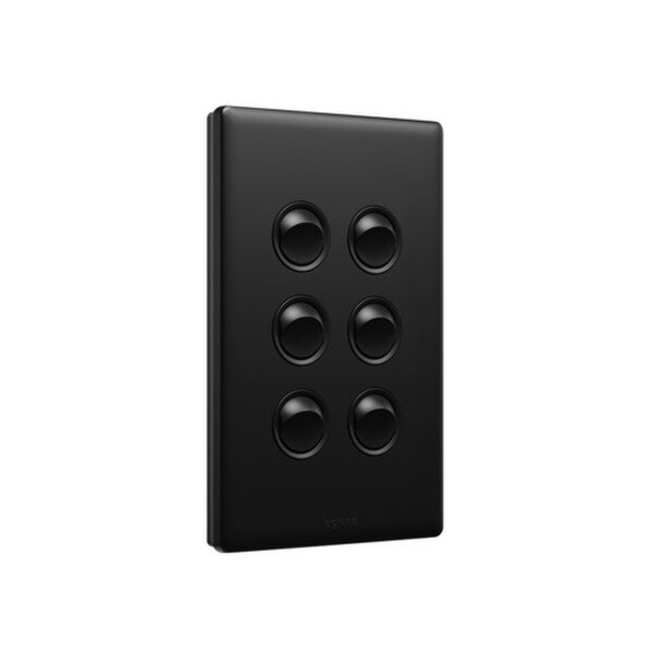 Legrand ED770/6MB Excel Life Matt Switch 6Way 16A/16AX Vertical Black