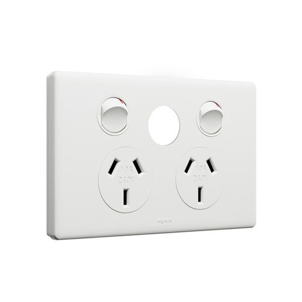 Legrand ED777XMW Excel Life Matt Sw Socket Dbl 10A Extra Function White