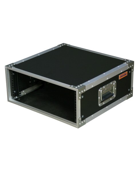 4RU Basic 19" Rack Mount Case (No Covers); 495mmD - Black