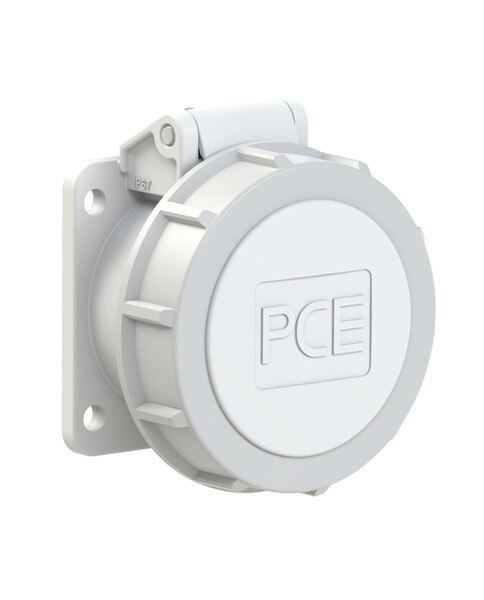 PCE-3822-12f9v - CEE-flanged socket straight 54x60mm 16A 2p 42VAC 50 ...