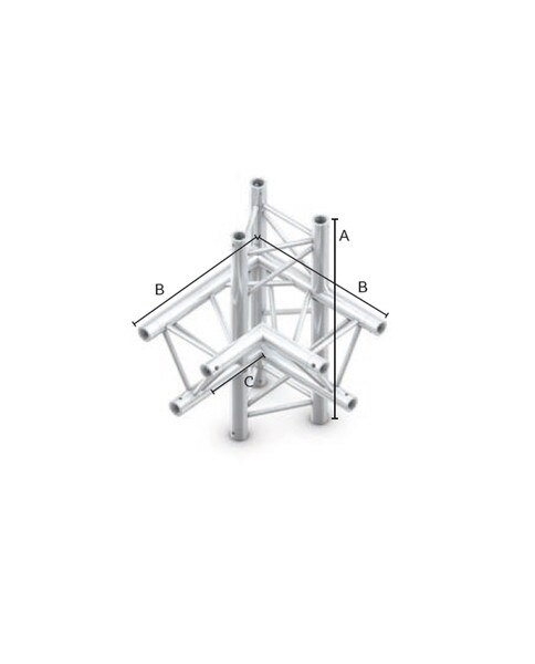 Milos Trio Truss 4 Way 90° Left Corner | SHOWTECHNIX