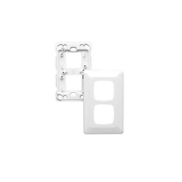 Clipsal P2032VH-WE Prestige Grid & Cover Plate 2Gang White