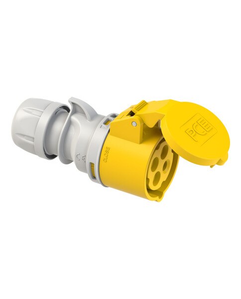PCE 214-4 16A 4 Pin Socket IP44 - Motor Cable Yellow