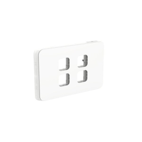 PDL Iconic Series - Iconic GRID & COVER PLATE ONLY 4 GANG WHITE PDL334GC-VW