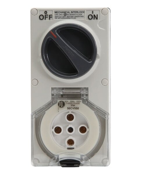 PDL 56CV550 Switched Socket 50A 5 Pin Grey | SHOWTECHNIX