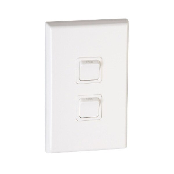PDL PDL682VWPWH Double Gang Switch IP56 16A 250V White | SHOWTECHNIX