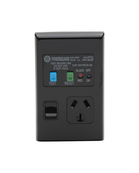 PDL 600 SERIES - PDL 691 10A RCD PROTECTED 30MA SINGLE VERTICAL SOCKET ...