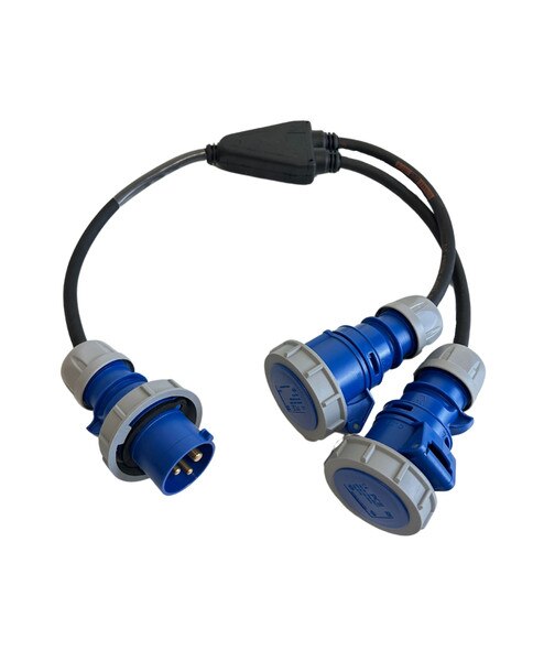 Y-SPLIT 16A Ceeform IP67 Blue